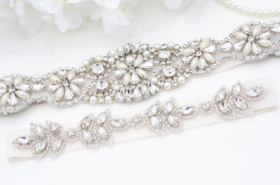 Wedding Stretch Garter Set Bridal Garter Set Wedding Garter - Etsy