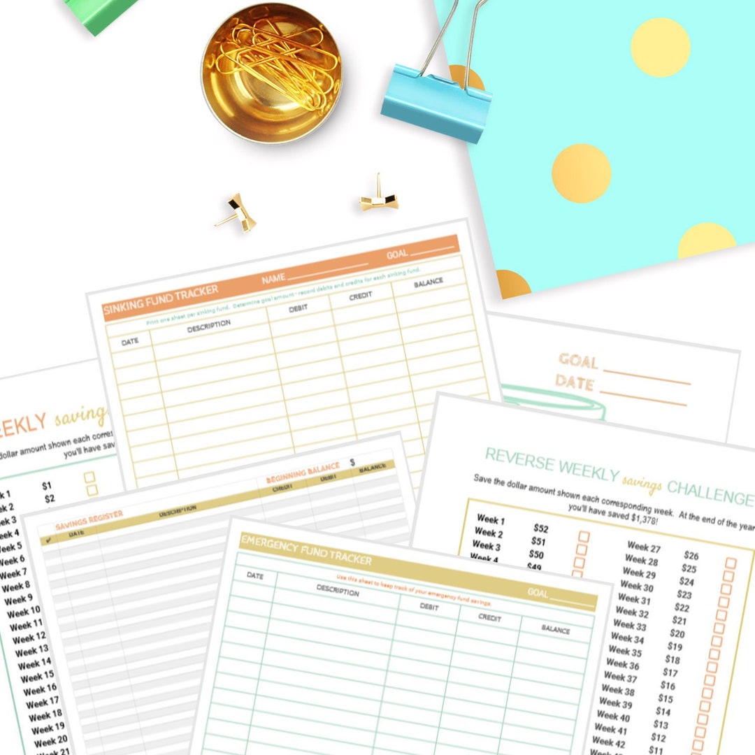 Begin to Save Mini Bundle / Savings Printable PDF Finance Worksheets ...
