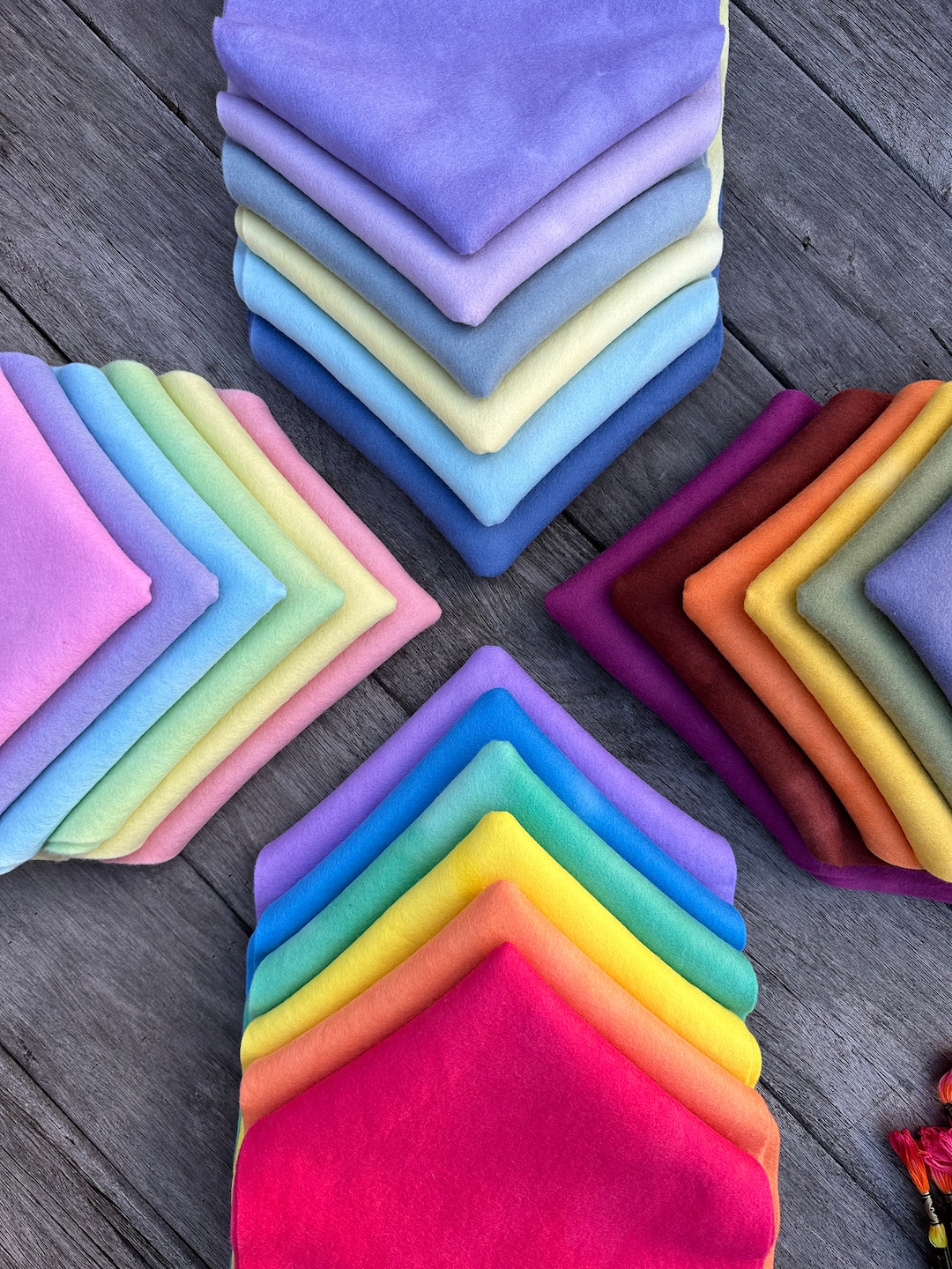 Wool Felt, Seasonal Sets of Beautiful Hand Dyed Wool Felt for Needle ...