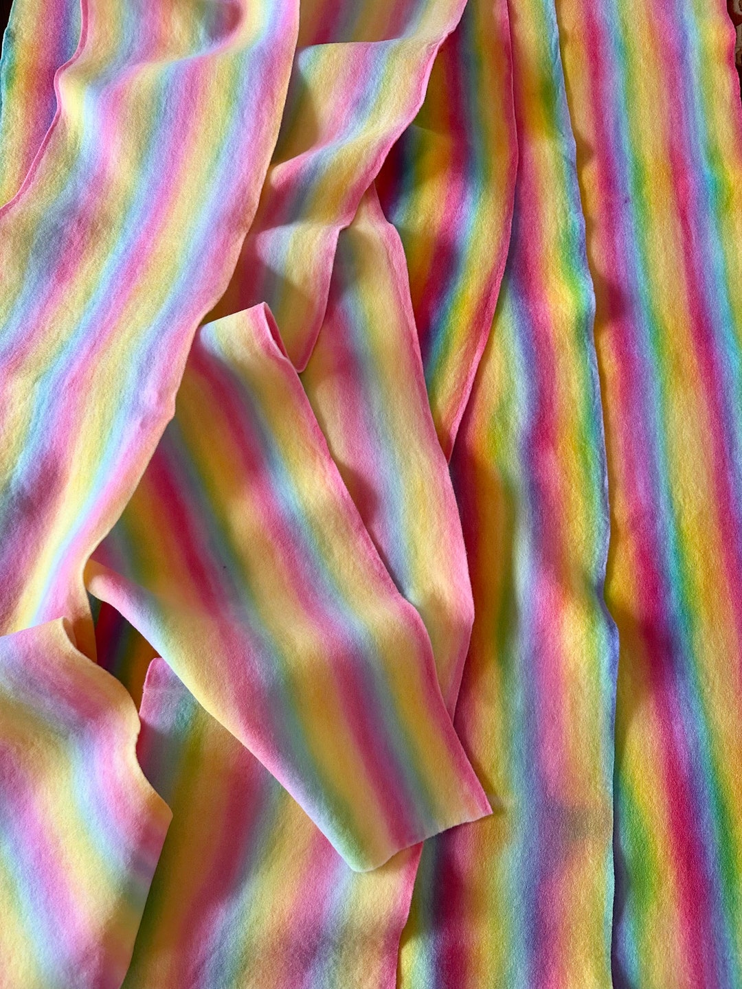 Rainbow Wool Felt, Gorgeous Narrow Colour Lines, 15 Cm Increments ...