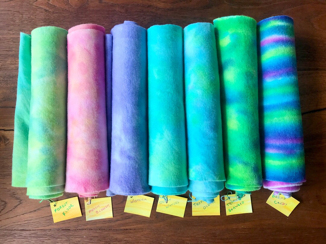 Wool Felt, Hand Dyed and Painted, Various Colourways. 15 Cm Increments ...