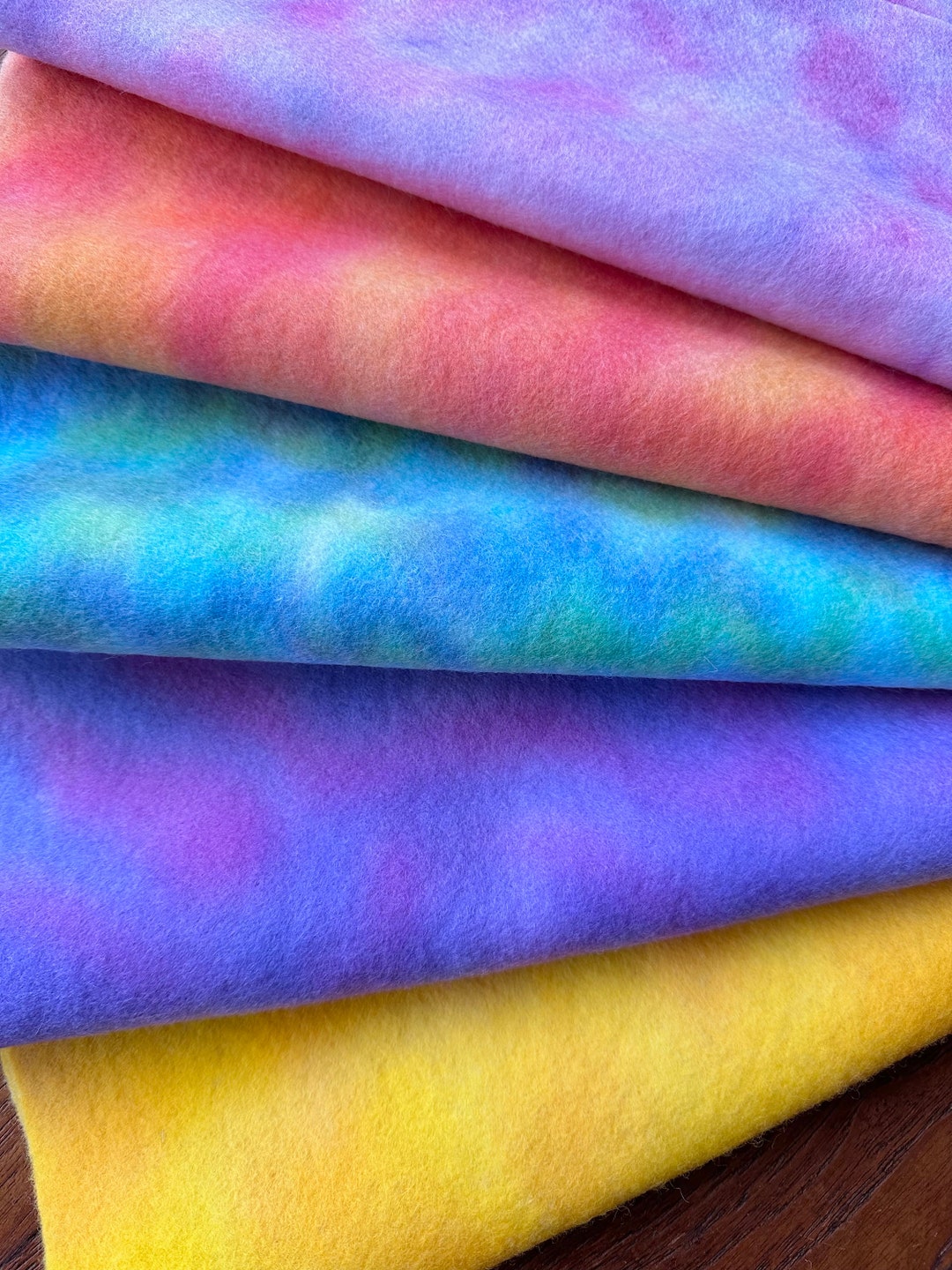 Hand-painted Wool Felt Set: Multi-coloured 5 Piece Craft Pack (15x30 Cm ...