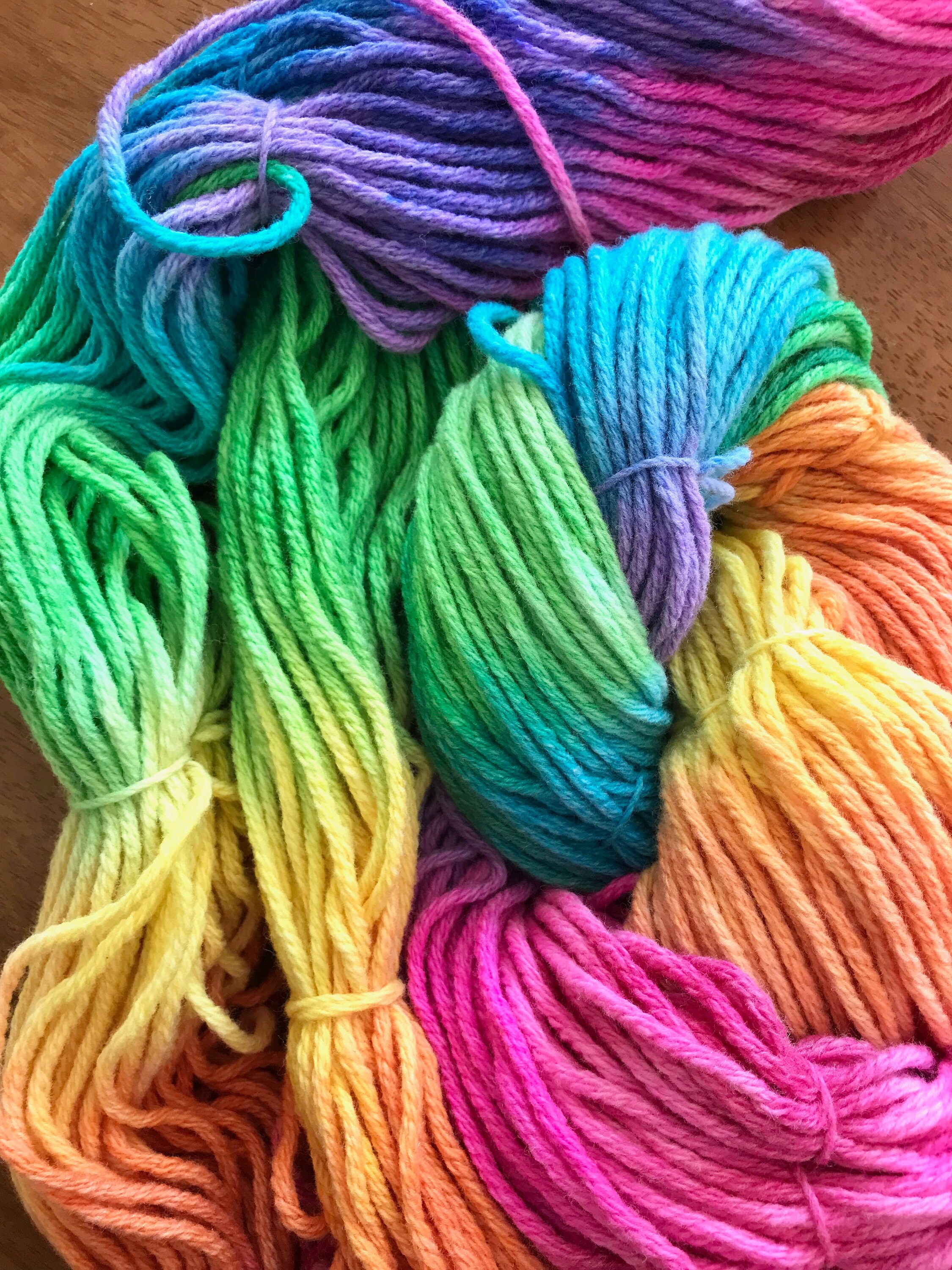 20 Ply Wool Skein- Hand Painted Rainbow, 200 Grams - Etsy