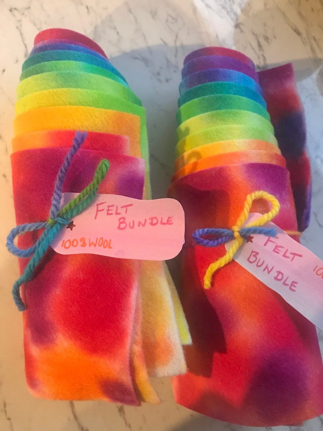 Wool Felt Bundle, 10 Multi Dyed Colours - Etsy