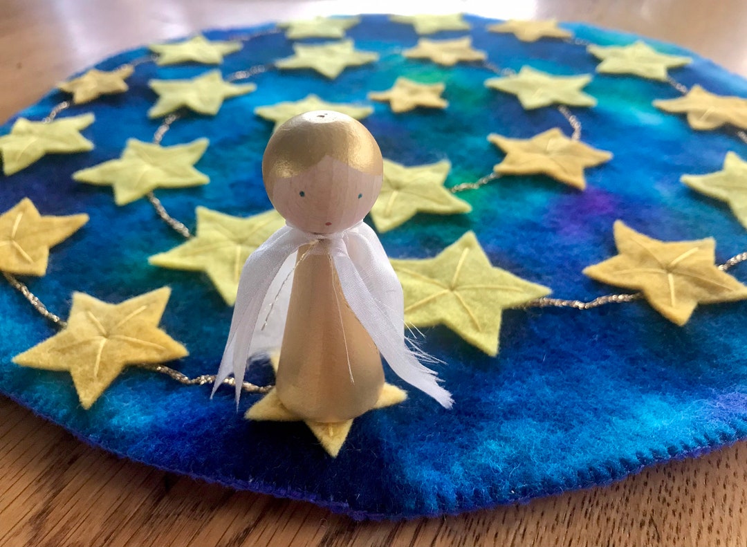 Star Step Advent Mat and Angel, Count Down to Christmas - Etsy