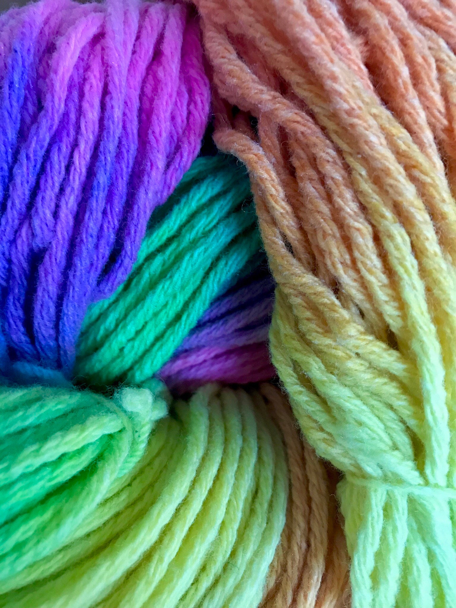 20 Ply Wool Skein- Hand Painted Rainbow, 200 Grams - Etsy