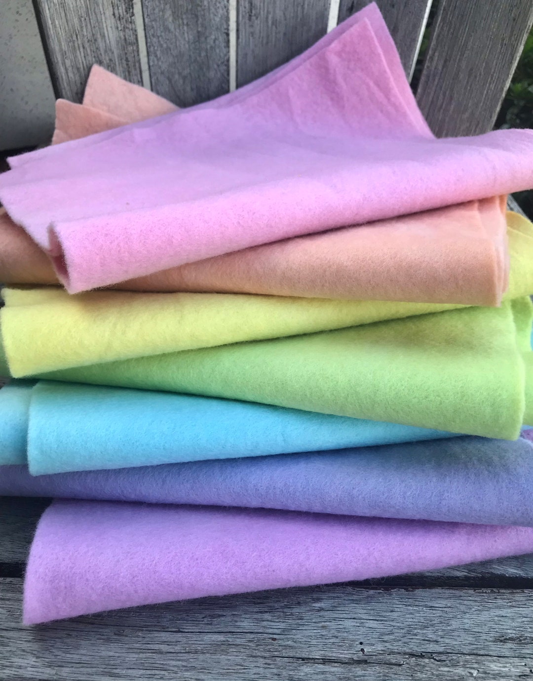 Hand Dyed Wool Felt Rainbow Pack: Pastel or Bright Colours - Etsy