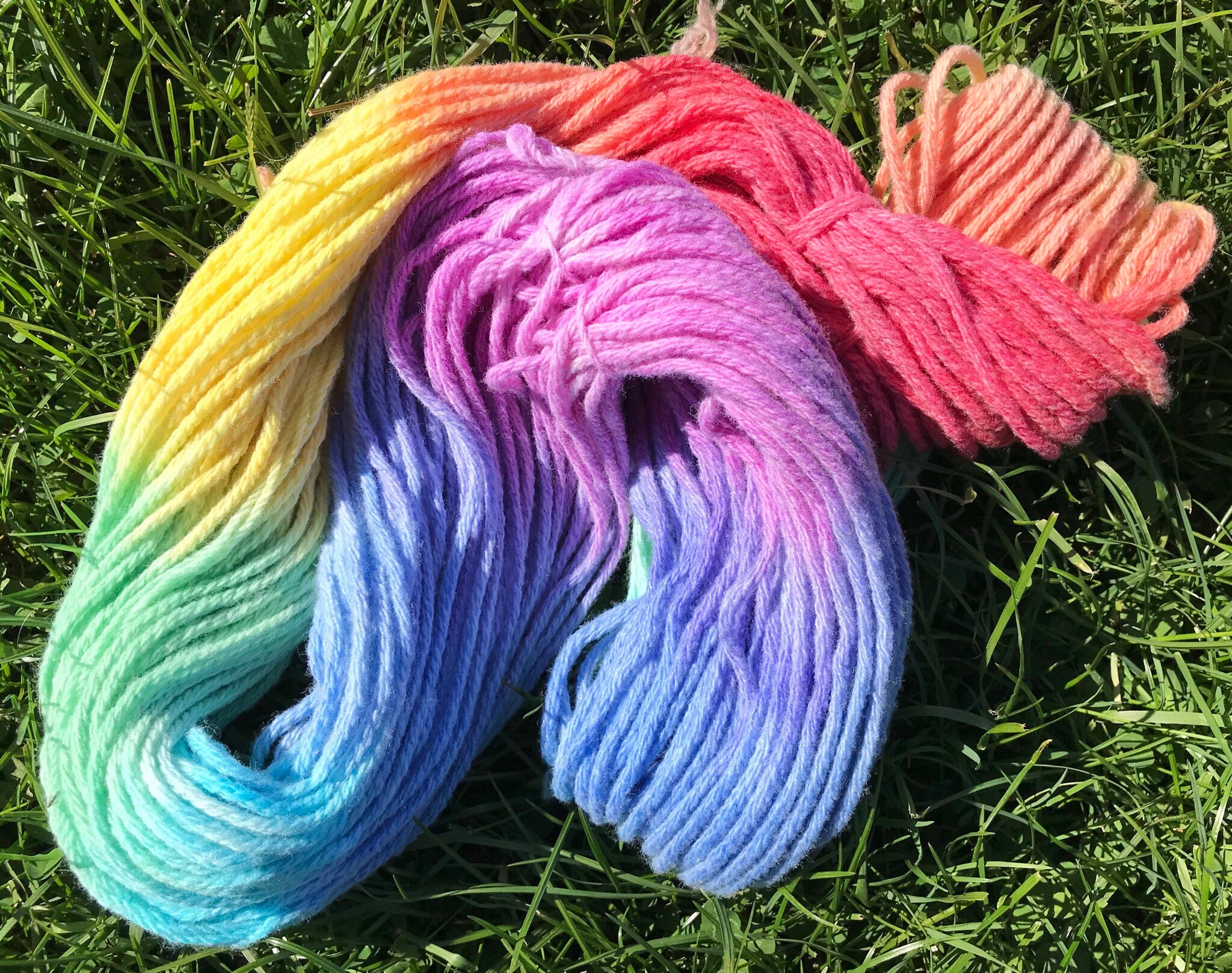 20 Ply Wool Skein- Hand Painted Rainbow, 200 Grams - Etsy