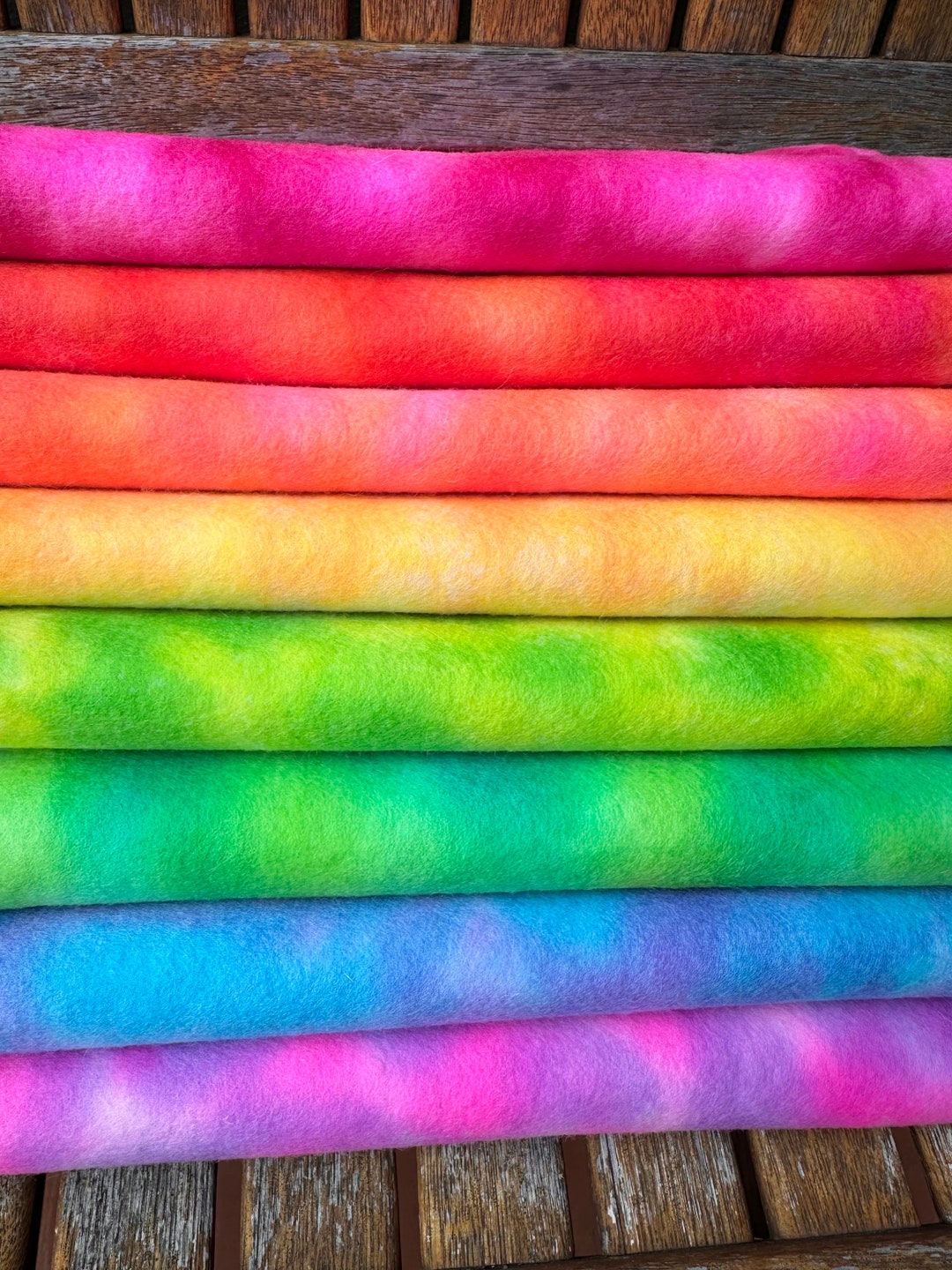 Hand-painted Rainbow Wool Felt: Two-tone Colours - Etsy Australia