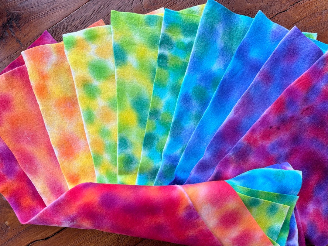 Wool Felt Bundle, 10 Multi Dyed Colours - Etsy