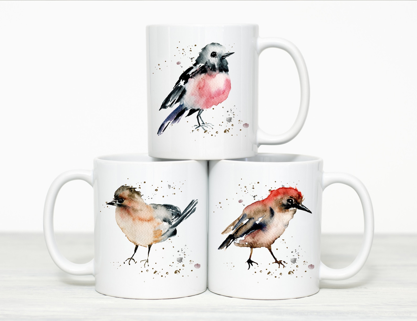 Set of Ceramic Garden Bird Mugs English Bird Mugs Bird Cups - Etsy UK