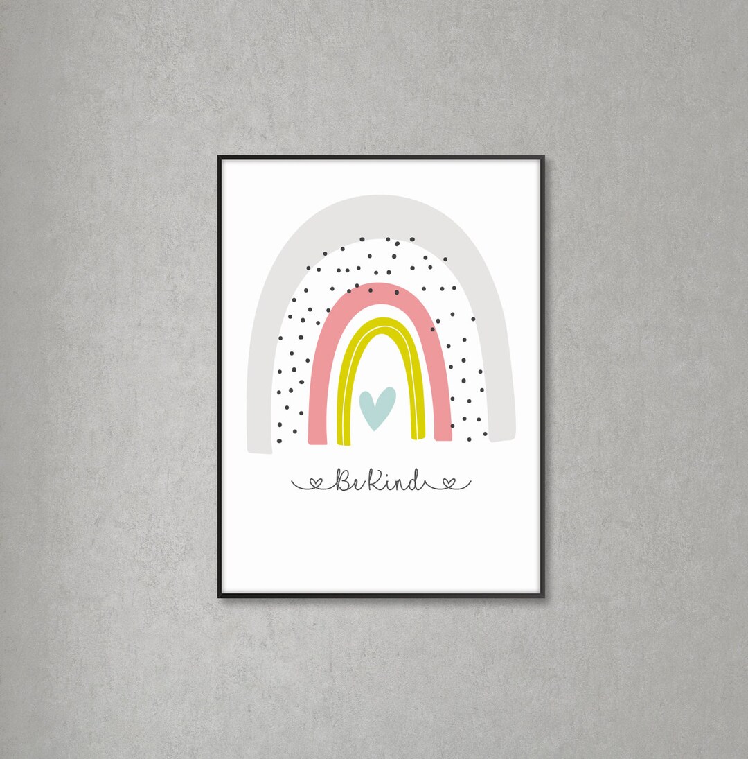 Rainbow Be Kind Prints , Rainbow Wall Art , Rainbow Art , Rainbow Wall ...