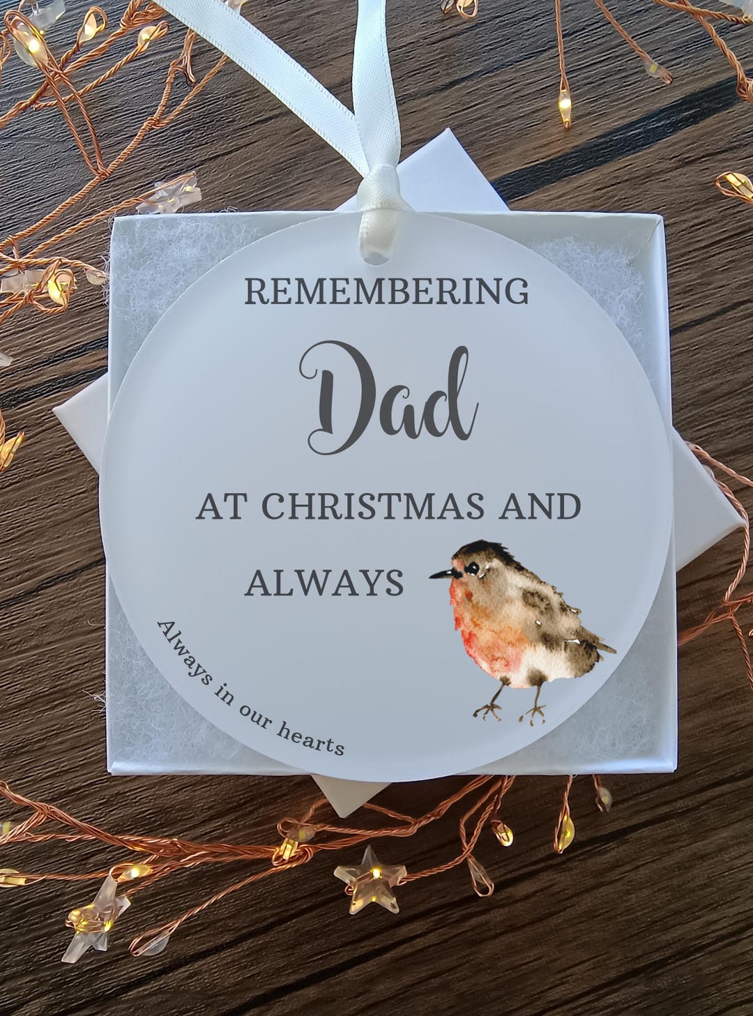 Personalised Acrylic Remembrance Memorial Christmas Bauble Decoration ...