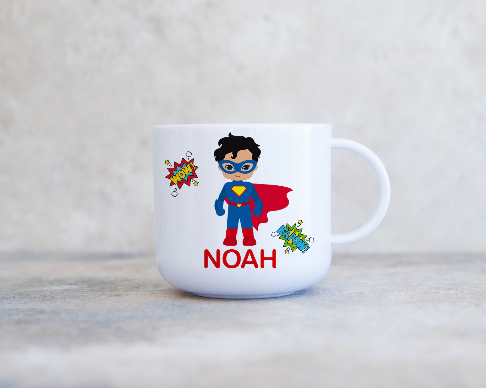 Child's Personalised Superhero Unbreakable Plastic Cup, Kids 6oz Cup ...