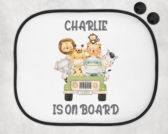 Car Sun Shade Personalised Sunshade Jungle Animals Car Sign Baby on Board Child on Board Sun Shield Car Accessories Etsy