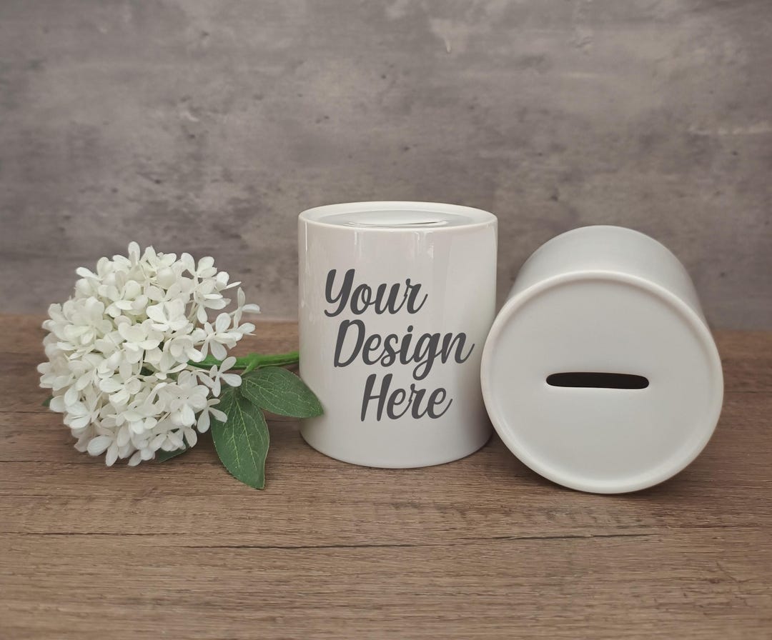 Two Money Boxes Mockup Coin Banks Mockup Sublimation Piggy Banks Mock ...