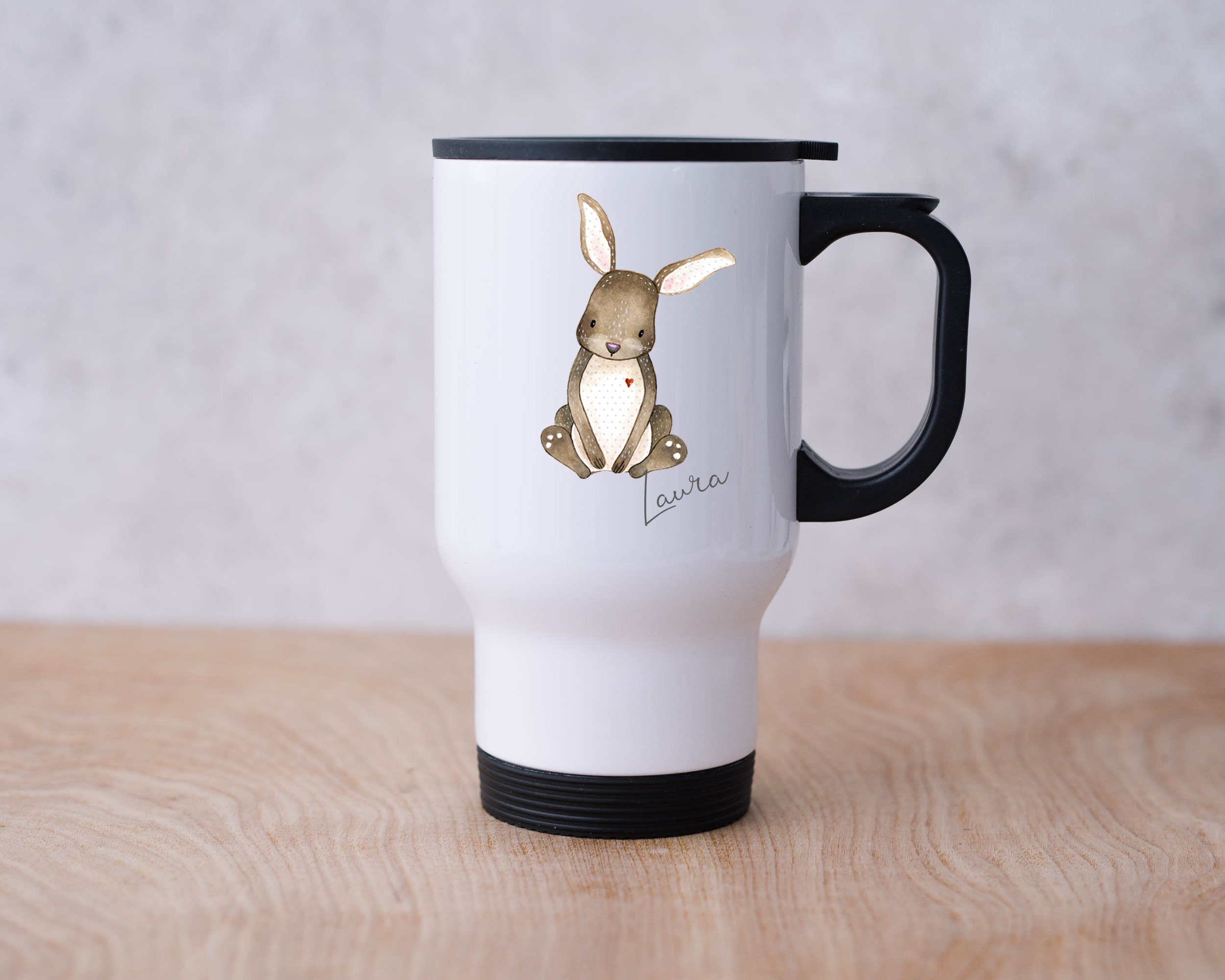 Personalised Rabbit Travel Mug Bunny Gift Coffee Mug - Etsy UK