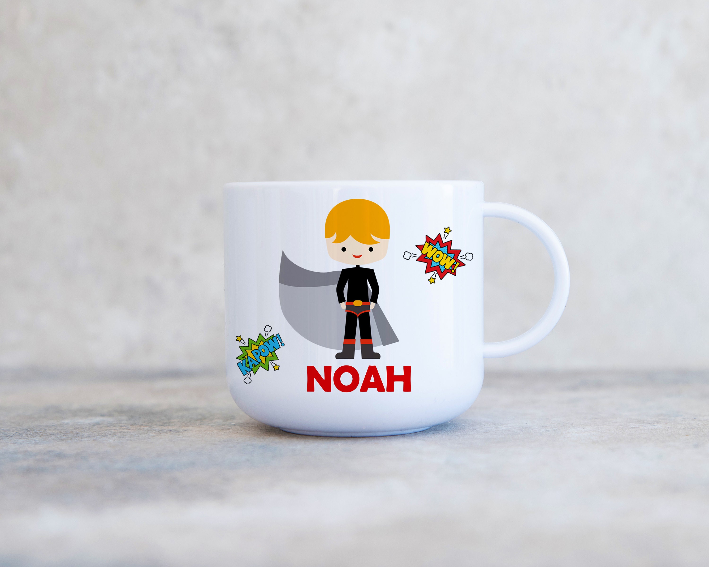 Child's Personalised Superhero Unbreakable Plastic Cup, Kids 6oz Cup ...