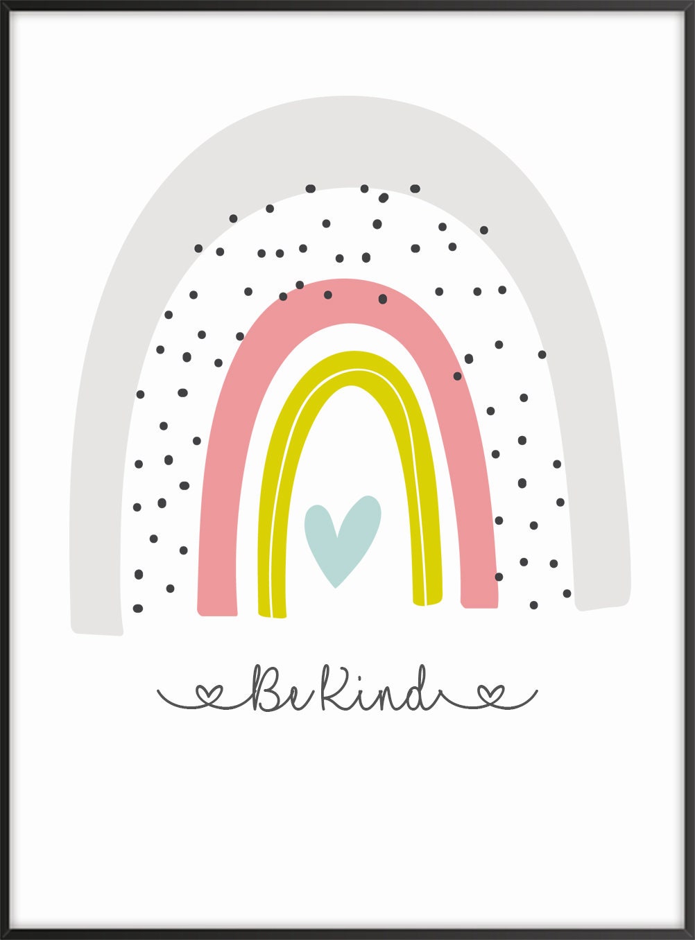 Rainbow Be Kind Prints Rainbow Wall Art Rainbow Art - Etsy