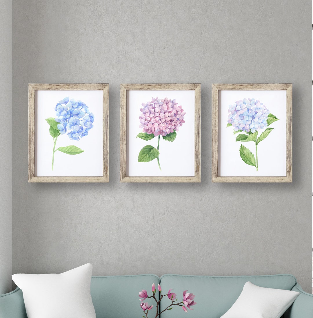 Hydrangea Print , Botanical Print , Hydrangea Wall Art , Flower Art ...