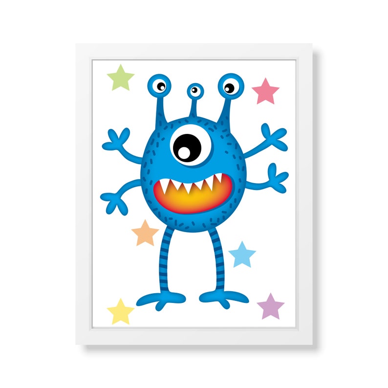 Monster Prints Set of 3 Monsters Wall Art Monster Print - Etsy