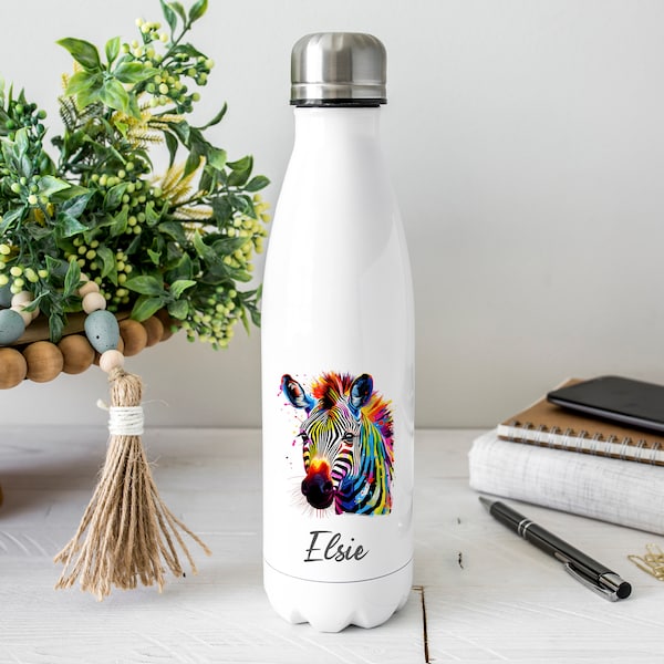Zebra Water Bottle - Etsy