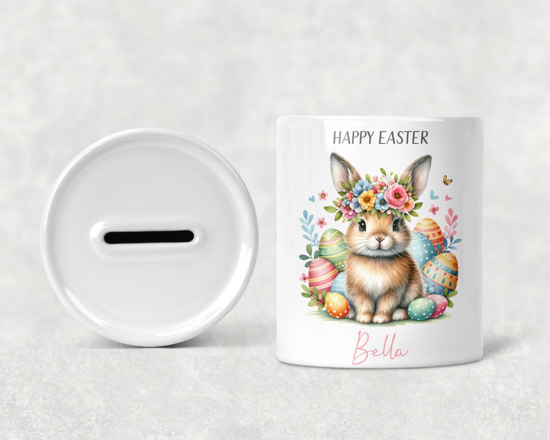Personalised Easter Ceramic Money Box, New Baby 1st Easter Present ...