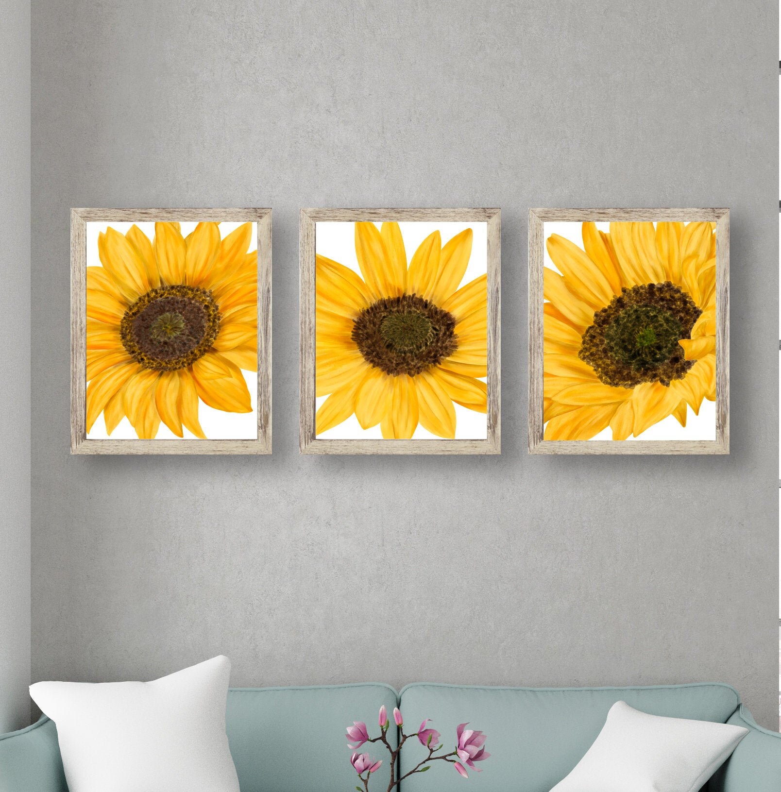 Sunflower Print , Botanical Print , Sunflowers Wall Art , Flower Art ...