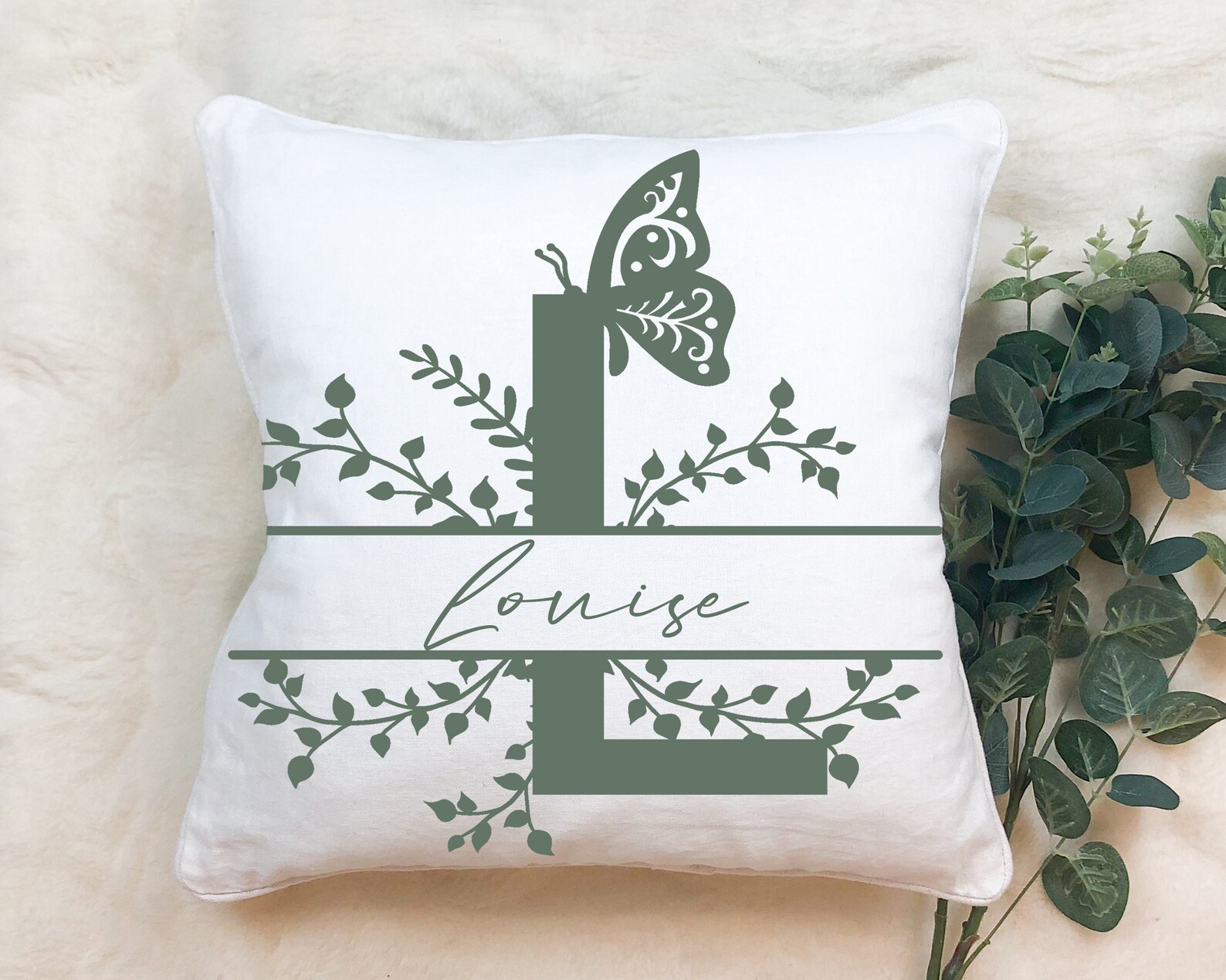 Personalised Letter and Name Cushion Personalised Name Print | Etsy