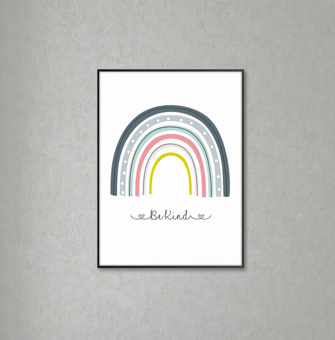Rainbow Be Kind Prints , Rainbow Wall Art , Rainbow Art , Rainbow Wall ...