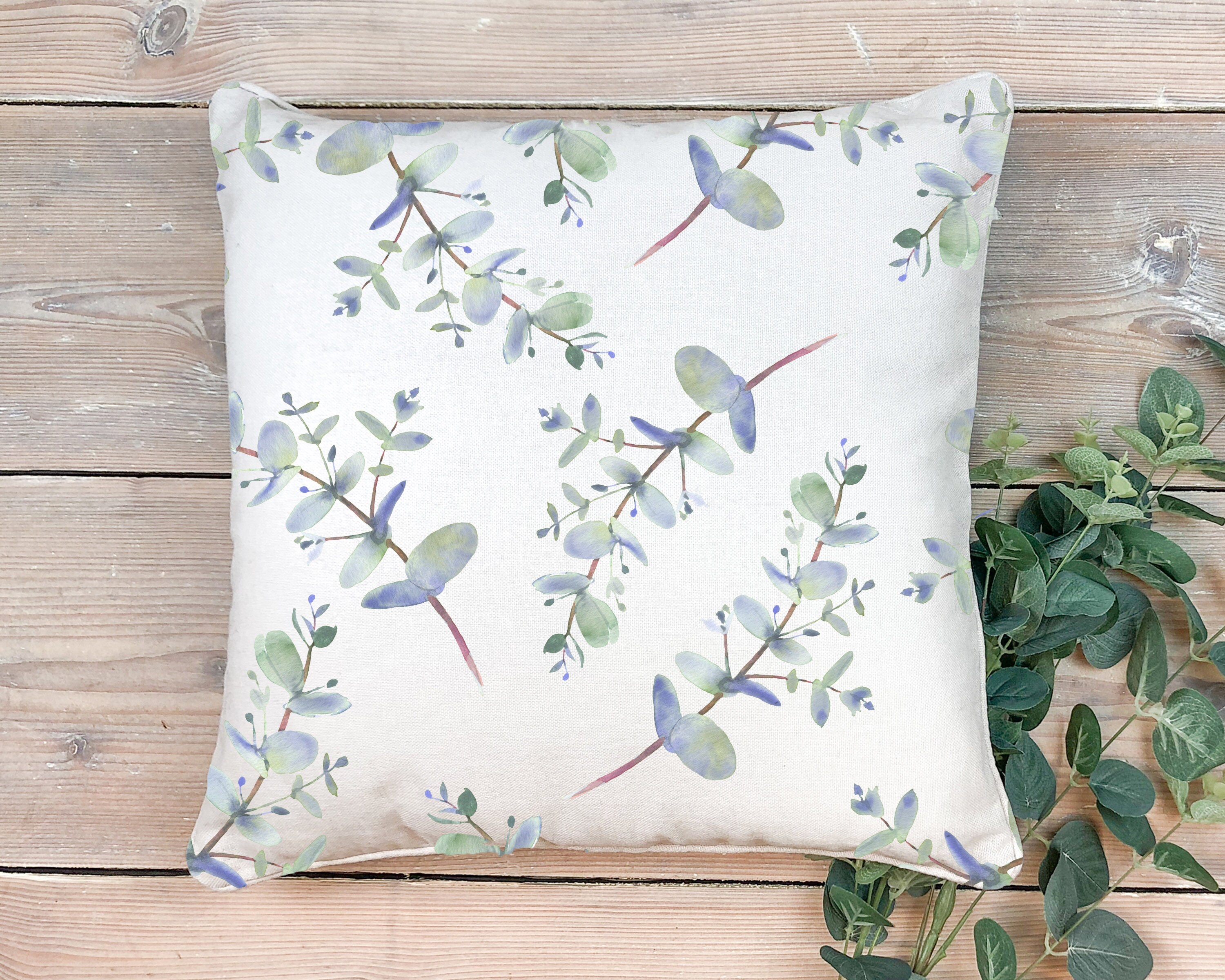 Eucalyptus Leaf Cushion Botanical Cushion Eucalyptus Plant | Etsy