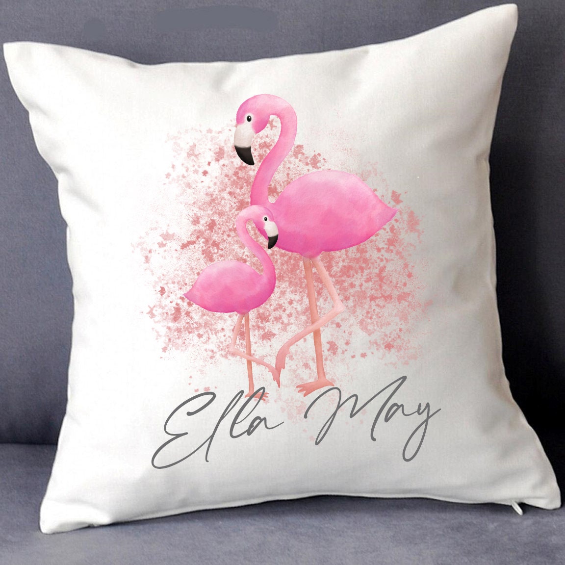 Personalised Flamingo Cushion Gift Printed Name Design - Etsy
