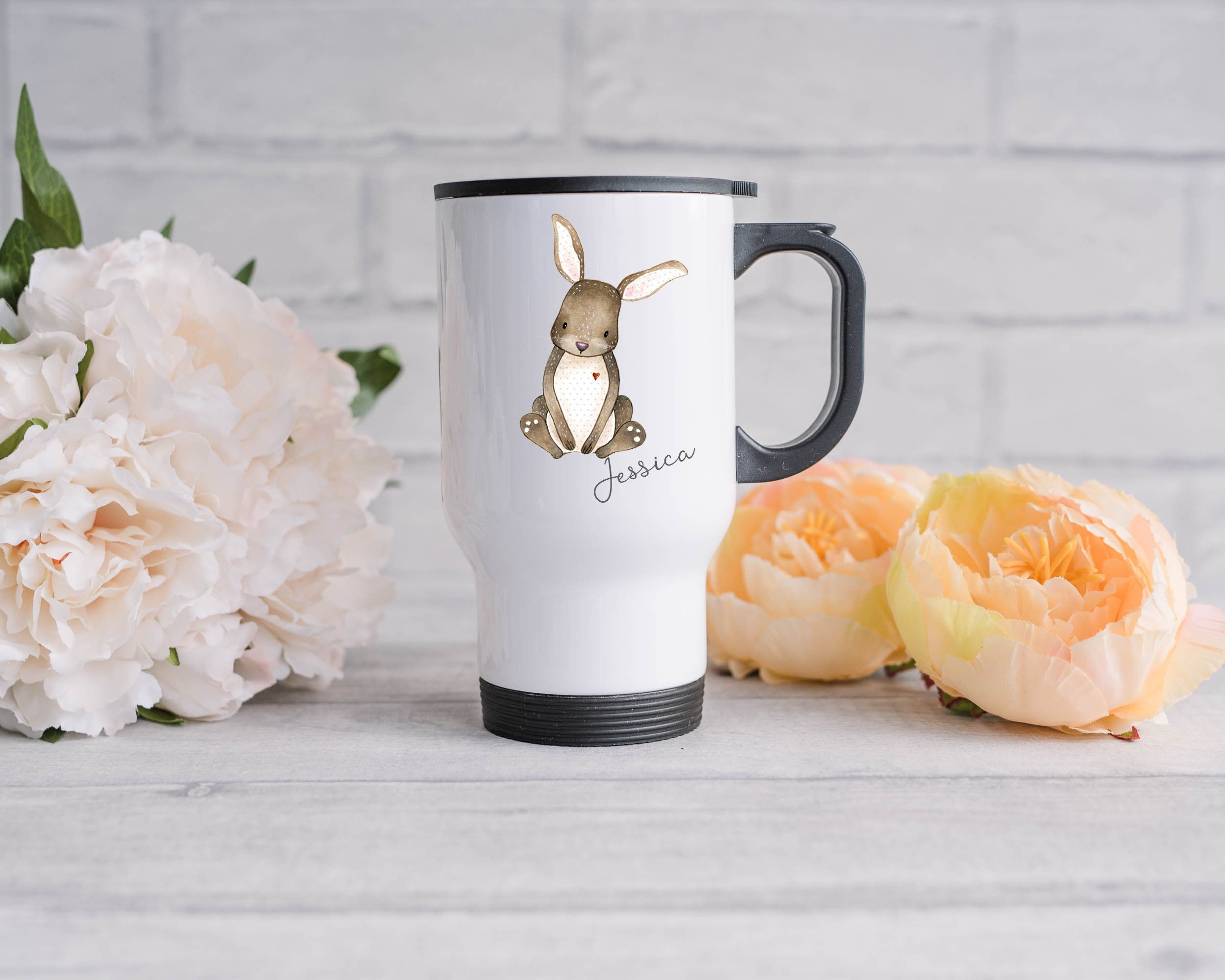 Personalised Rabbit Travel Mug Bunny Gift Coffee Mug - Etsy UK