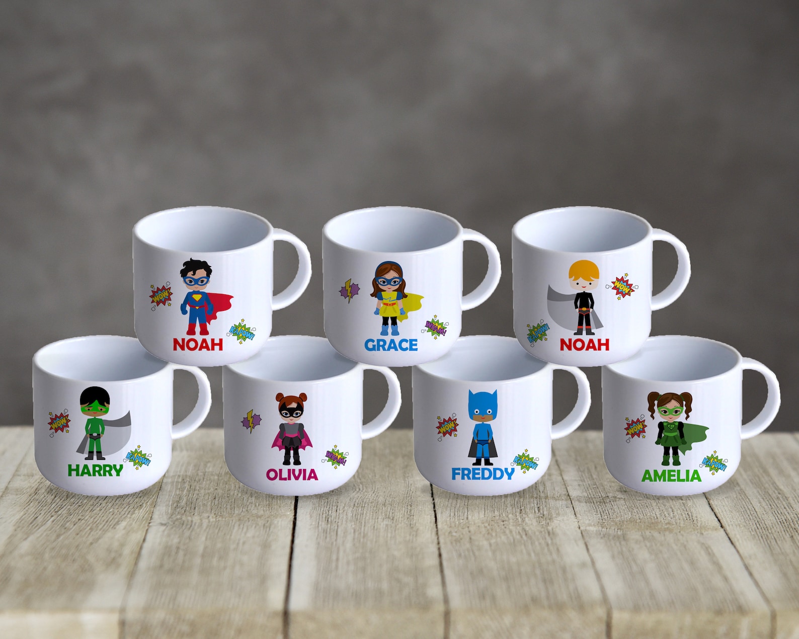 Child's Personalised Superhero Unbreakable Plastic Cup, Kids 6oz Cup ...