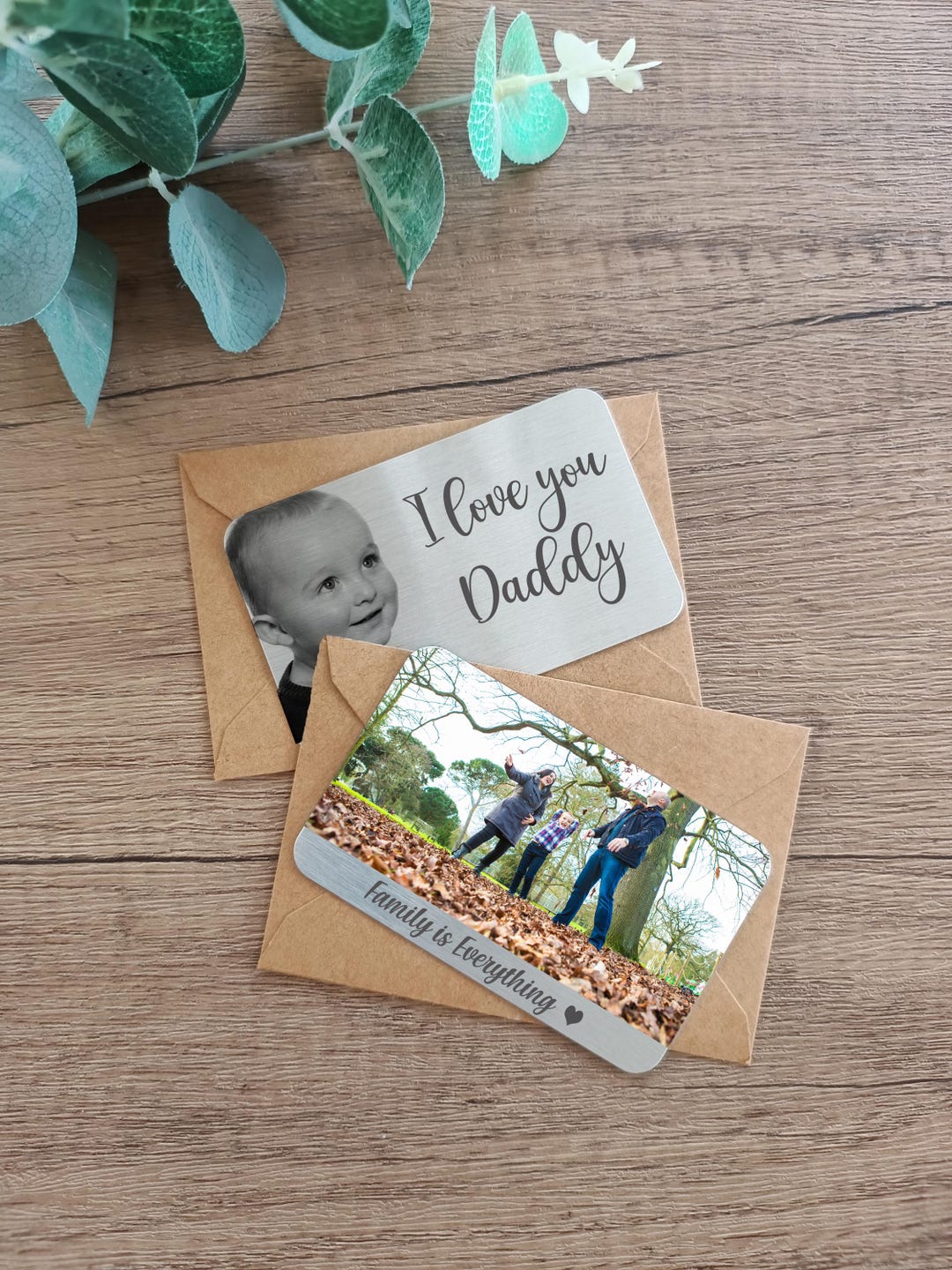 Personalised Photo Metal Wallet Card Keepsake, Birthday Anniversary ...