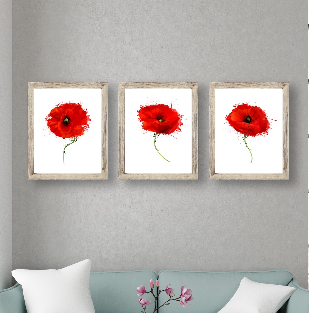 Poppy Print , Poppies Print , Botanical Print , Poppies Wall Art ...