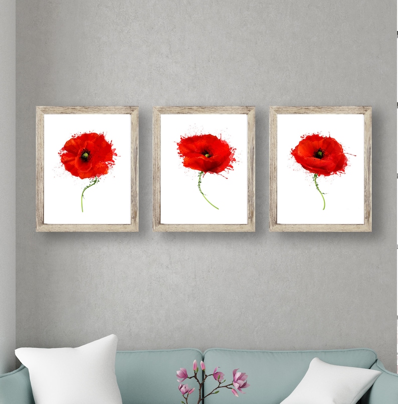 Poppy Print Poppies Print Botanical Print Poppies Wall | Etsy UK