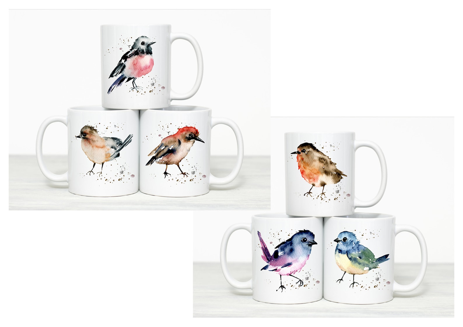 Set of Ceramic Garden Bird Mugs English Bird Mugs Bird Cups - Etsy UK
