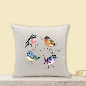 Birds Cushion , Scatter Cushion , Garden Birds Throw Pillow , Robin ...