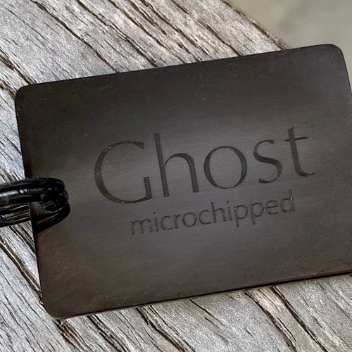 Black Rectangle Pet ID Stainless Steel Large Custom Dog | Etsy