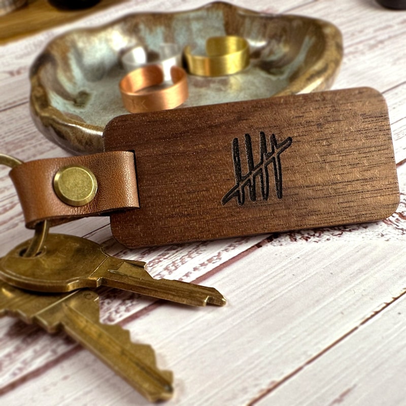 Wooden Keychain - Etsy