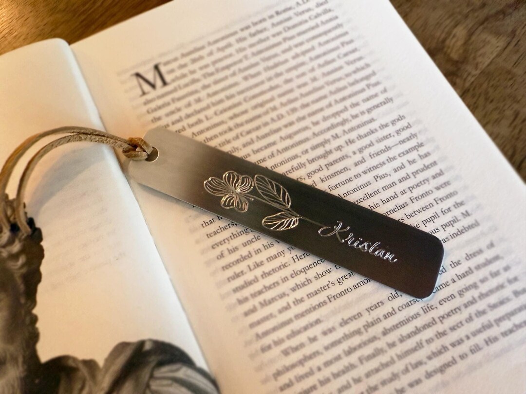 Personalized Violet Flower Bookmark - Engraved Aluminum Keepsake - Etsy