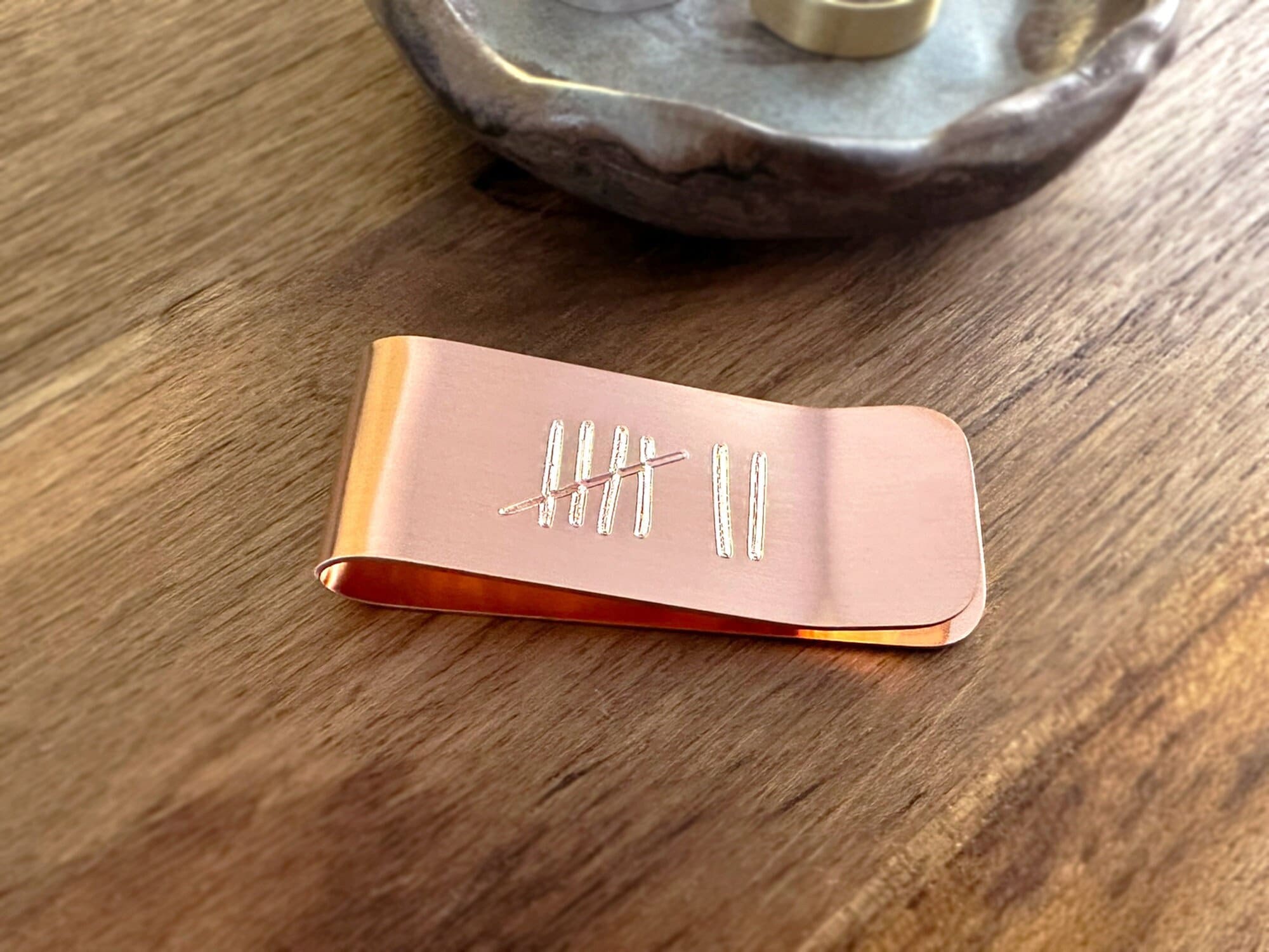 Copper 7th Anniversary Money Clip – Personalized Tally Mark Gift - Etsy