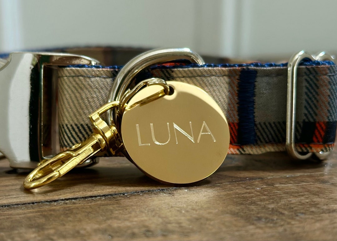 Personalized Gold Dog Tag Custom Engraved ID for Dogs Microchip ...