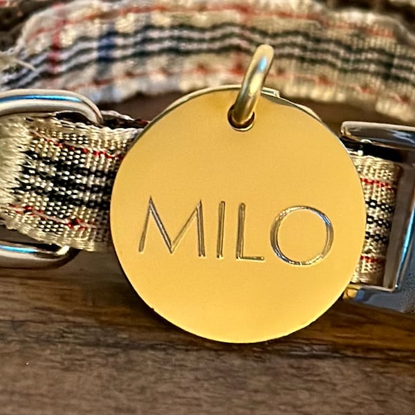 Gold Dog Tag - Etsy