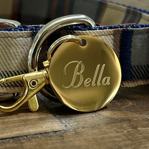 Personalized Gold Dog Tag Custom Engraved ID for Dogs Microchip ...