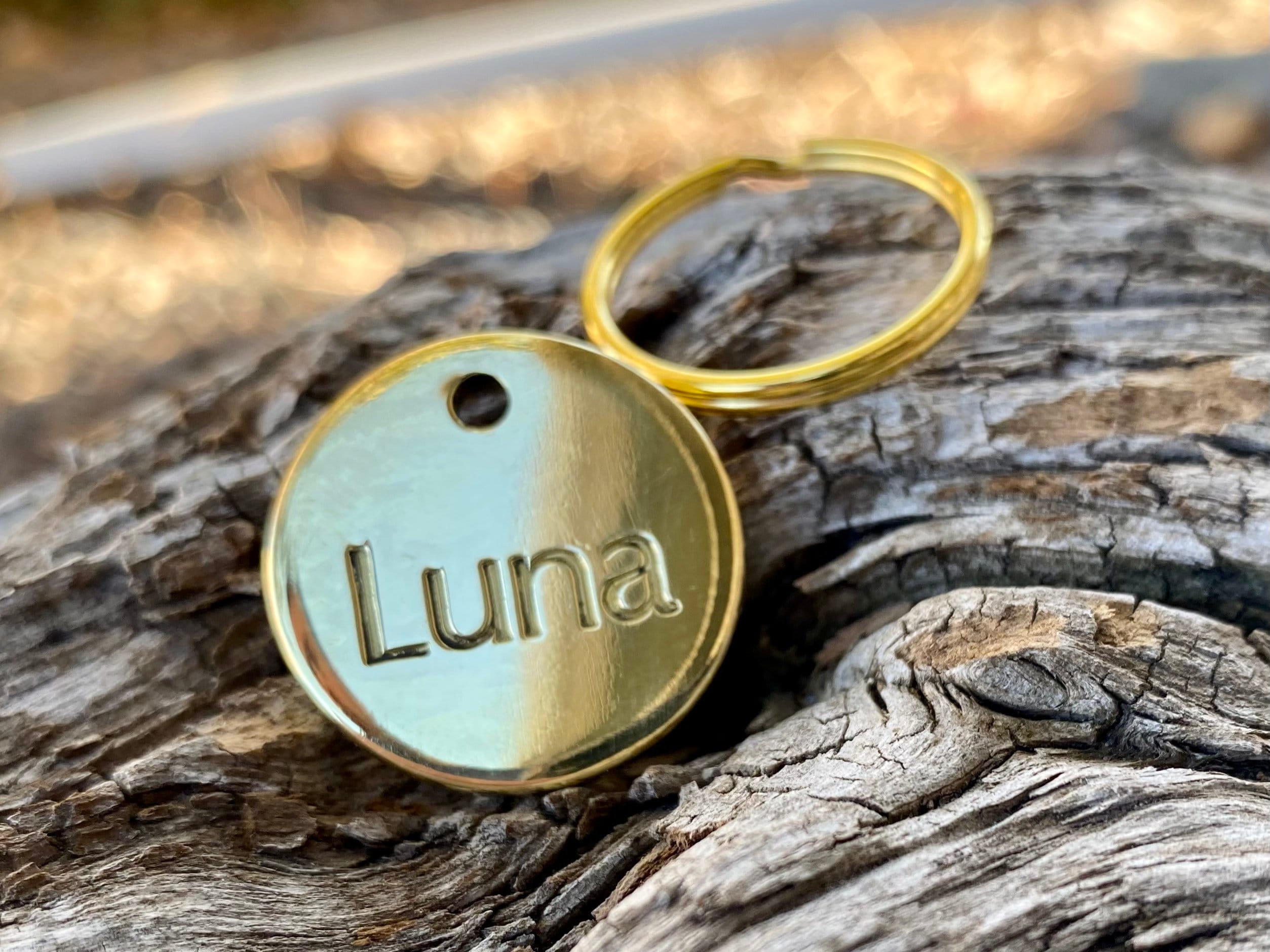 Gold Round Pet ID Extremely Durable Engraved Dog Tag Gold | Etsy