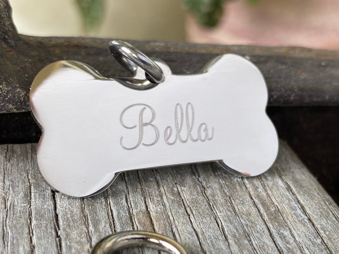 Small Dog Tag Custom Engraved Stainless Steel Microchip Pet Id Silver ...