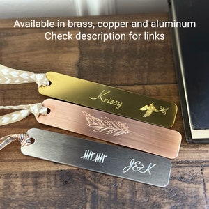 Gold Personalized BOOKMARK, Book Lover Gift, 21 Year Anniversary ...