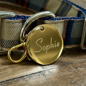 Personalized Gold Dog Tag Custom Engraved ID for Dogs Microchip ...